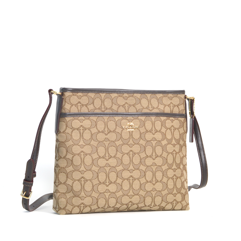 Coach File Bag Signature Brown Rouge - Averand