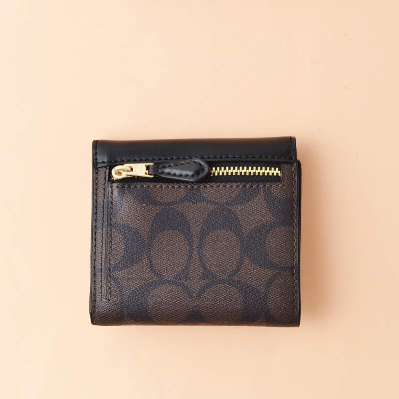 Coach Small Wallet Signature Brown Black - Averand