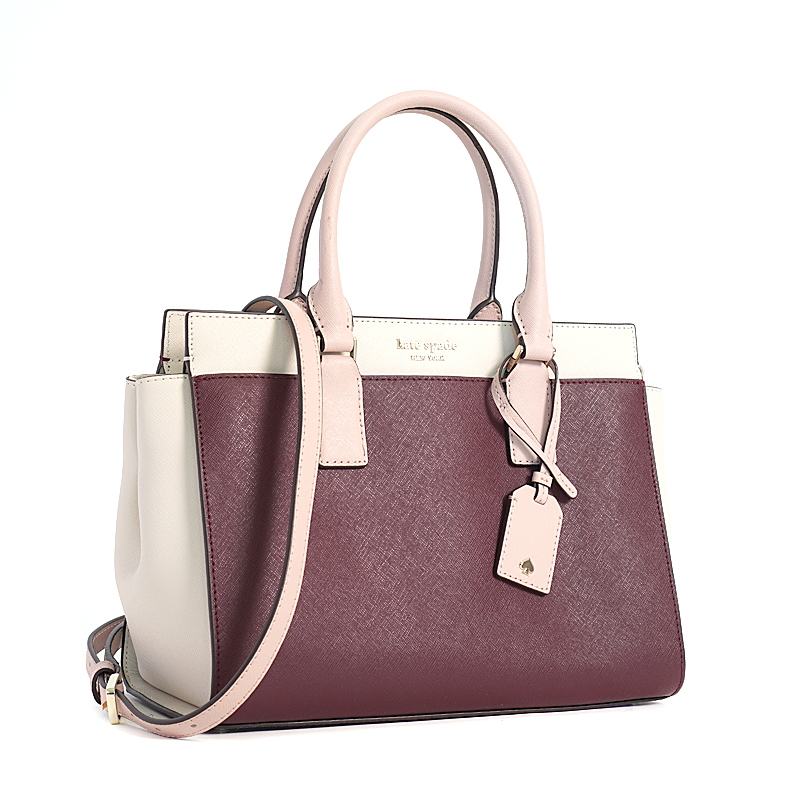 Kate Spade Cameron Medium Satchel Bright White Cherrywood Warm Vellum ...